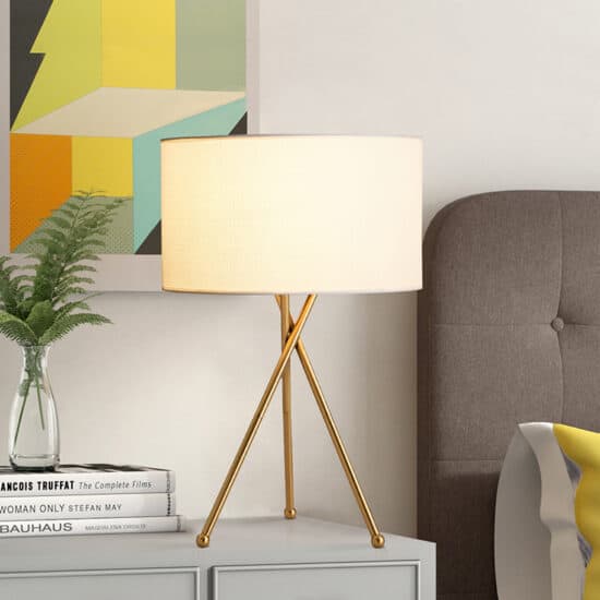 Trilornaa Drum Shade Tripod Table Lamp | Screed