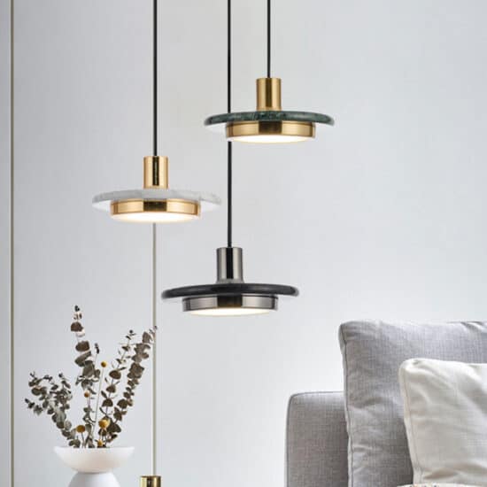 Freyja Marble Round Disk Pendant Light | Screed