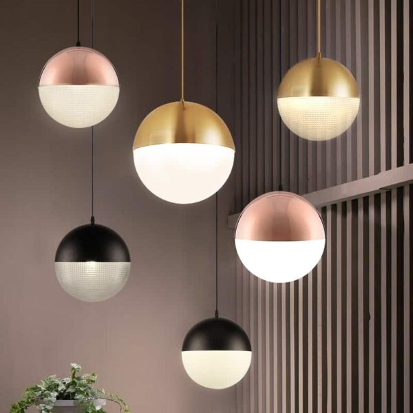 Ragnola Round Grid Glass Cover Pendant Light | Screed