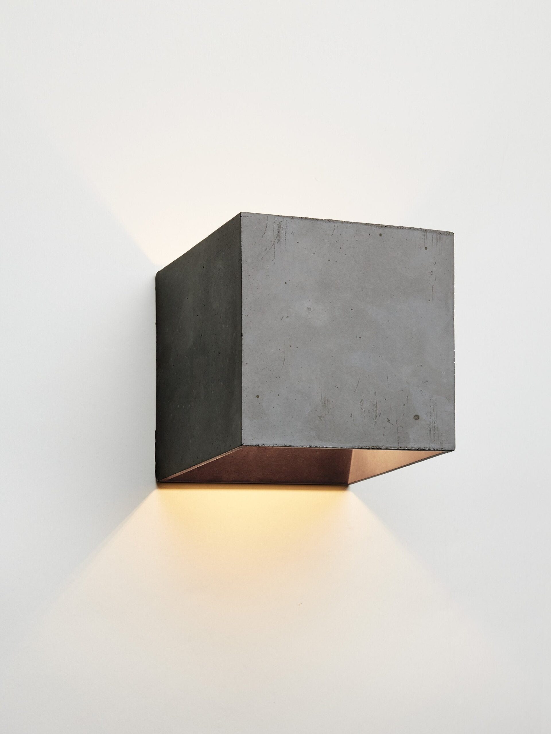 Clement Square Cube Twin Shine Cement Wall Light | Screed