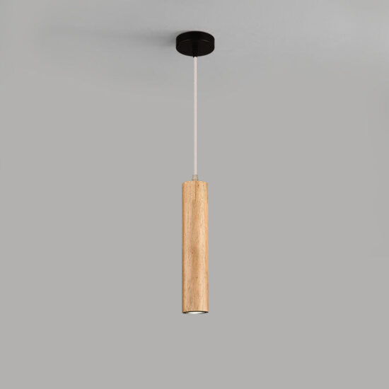 Frejre Minimalist Wood Long Tube Hanging Pendant Light | Screed