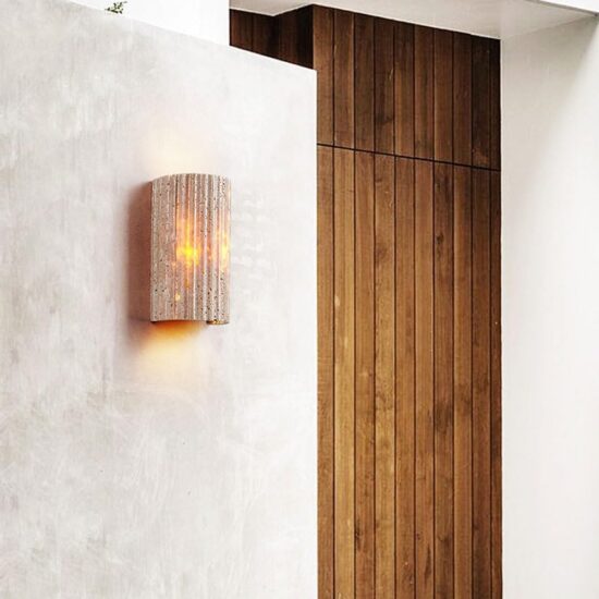 Holmquist Wabi-Sabi Travertine Stone Wall Light | Screed