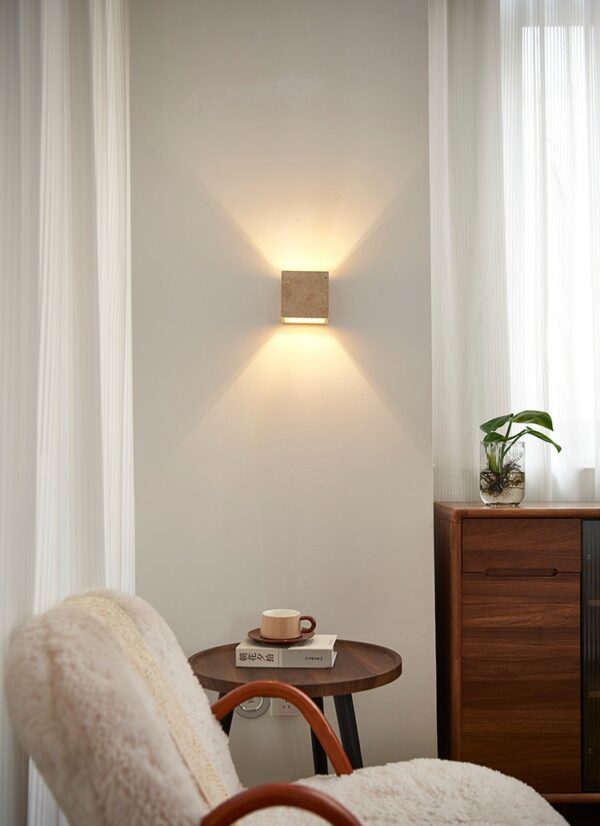 Cabanoka Travertine Stone Cube Wall Light | Screed