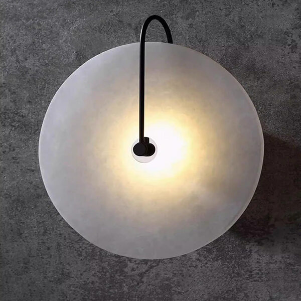 Sigruinee Disk Shaped Marble Stone Wall Lamp | Screed