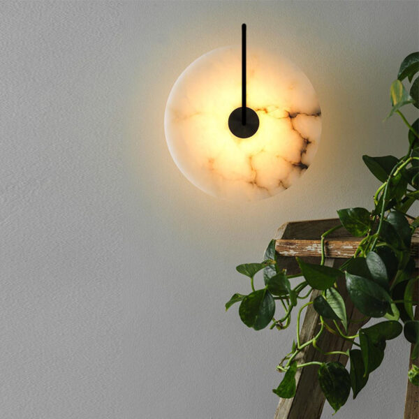 Sigruinee Disk Shaped Marble Stone Wall Lamp | Screed