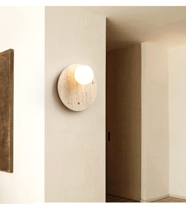 Holmsuka Wabi-Sabi Travertine Stone Wall Light | Screed